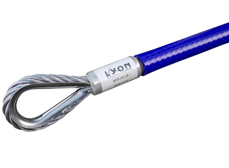 Lyon 7mm Steel Wire Anchorage Strop, Blue Sleeve, 0.75Mtr